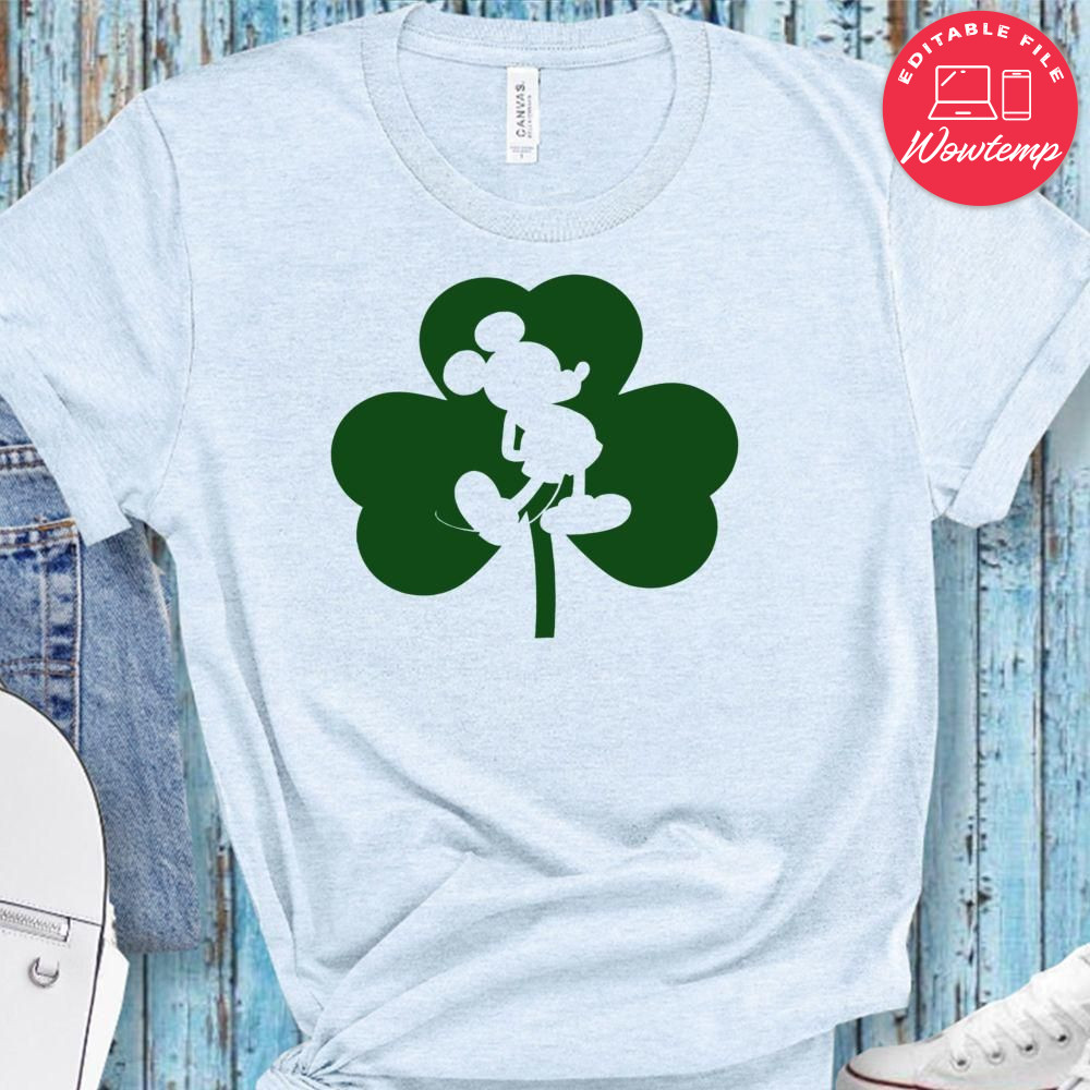 St Patrick's Day Mickey in shamrock PNG file template | Wowtemp