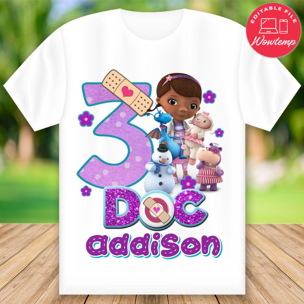 Printable Doc Mcstuffins Birthday Custom Shirt Template DIY | Wowtemp