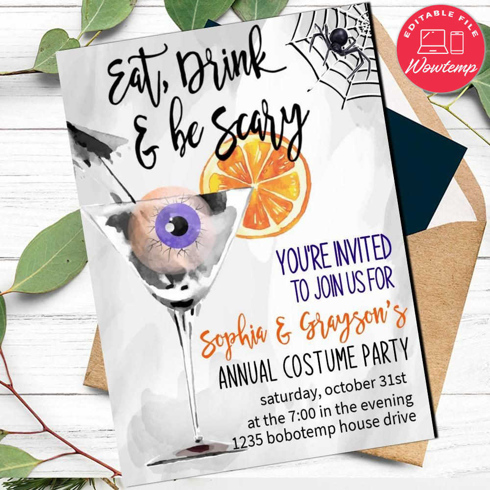 Halloween brunch Invitation Customizable Template | Wowtemp