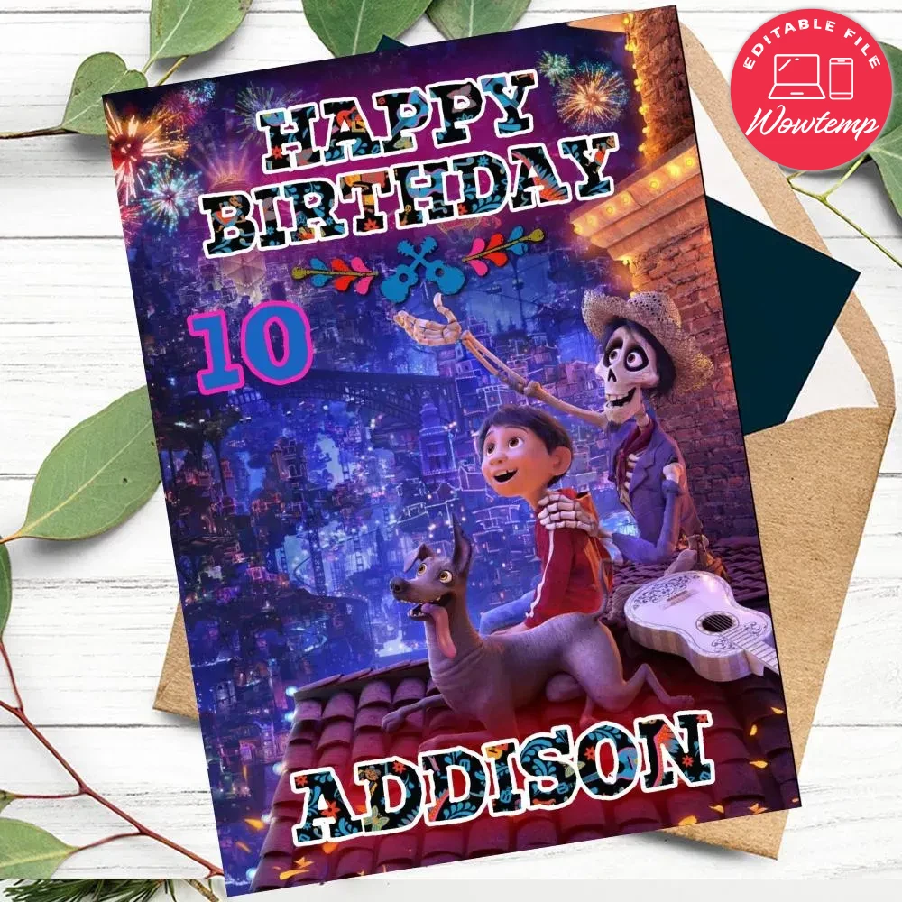 Disney Coco Happy Birthday Card DIY | Wowtemp