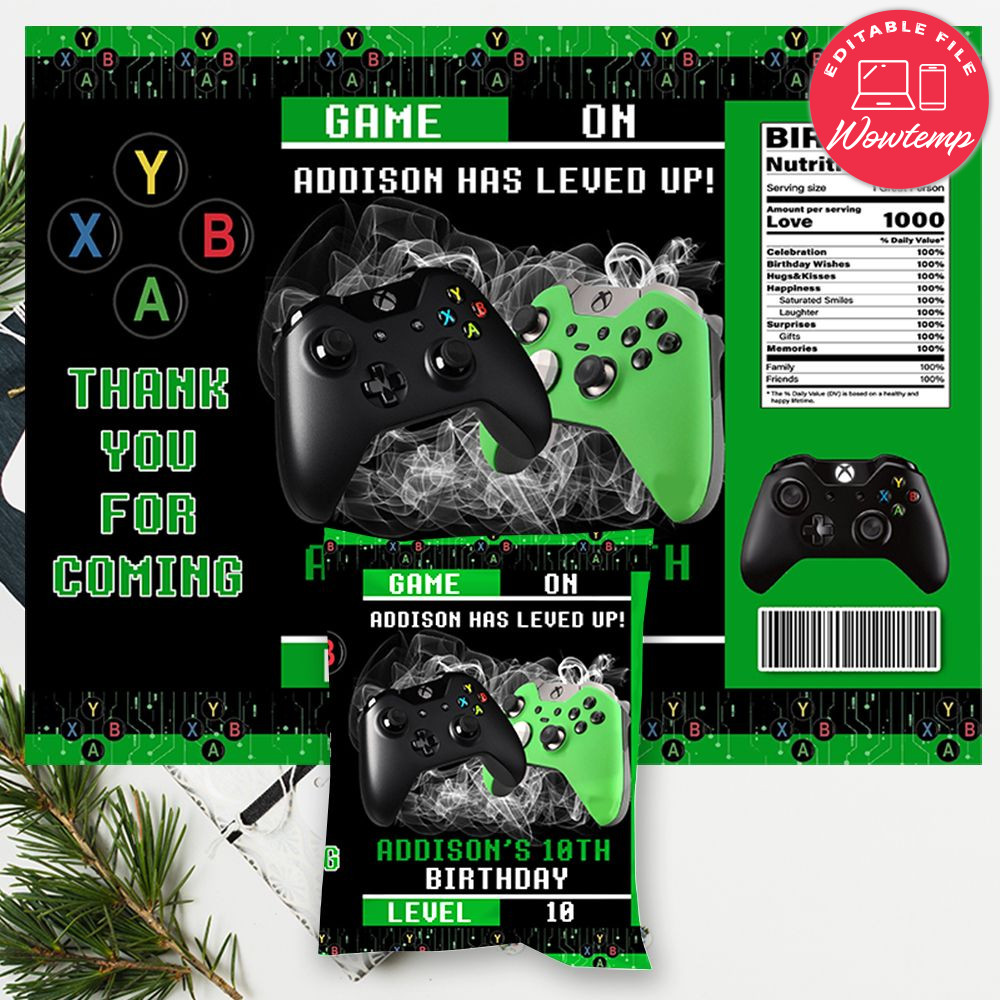 Xbox Game On Chip Bag Digital File Printable DIY | Wowtemp