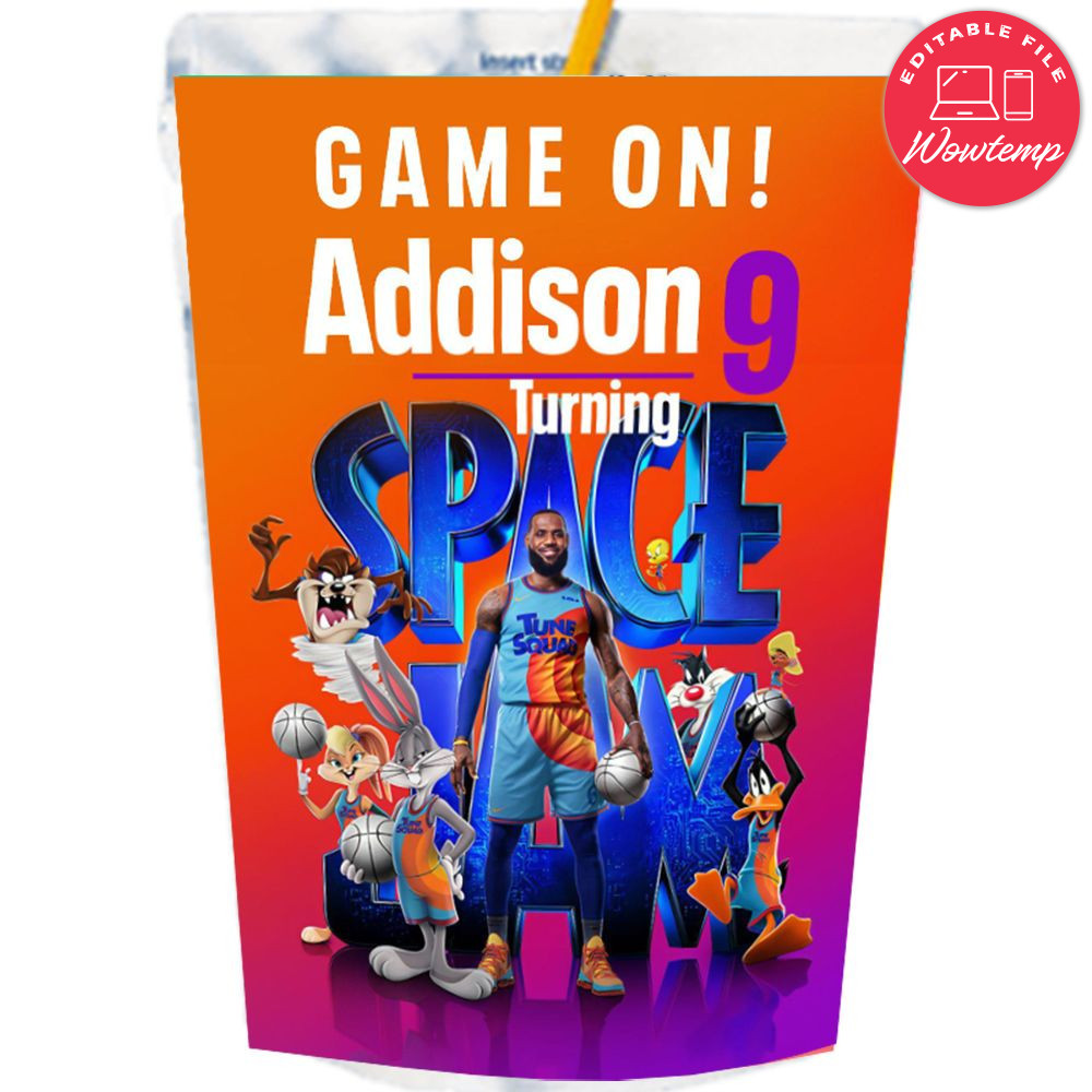 Space Jam 2 Capri Sun Labels Digital File Printable | Wowtemp