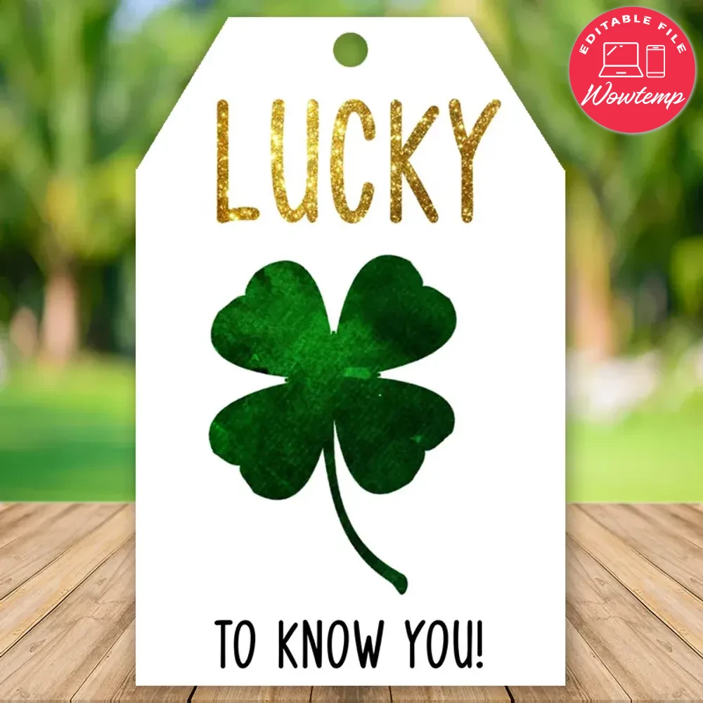 Editable St. Patricks Day Favor Tags Instant Download | Wowtemp