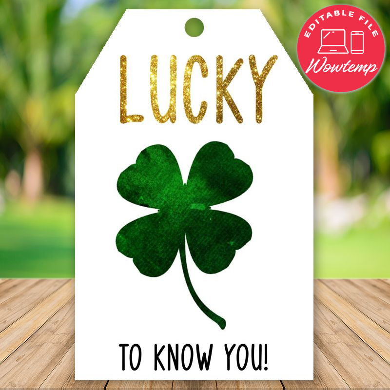 Editable St. Patricks Day Favor Tags Instant Download | Wowtemp