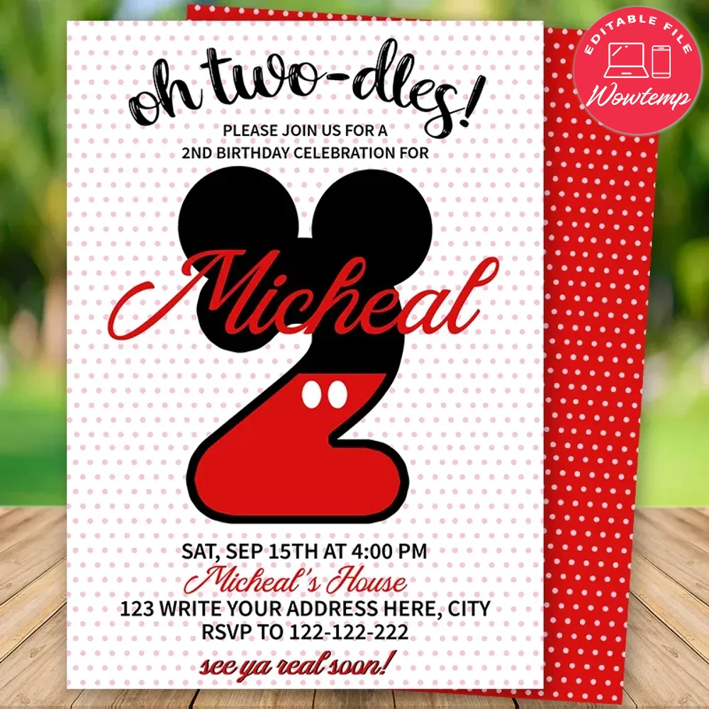 Editable Oh Toodles Birthday Invitation for Boy Instant Download | Wowtemp