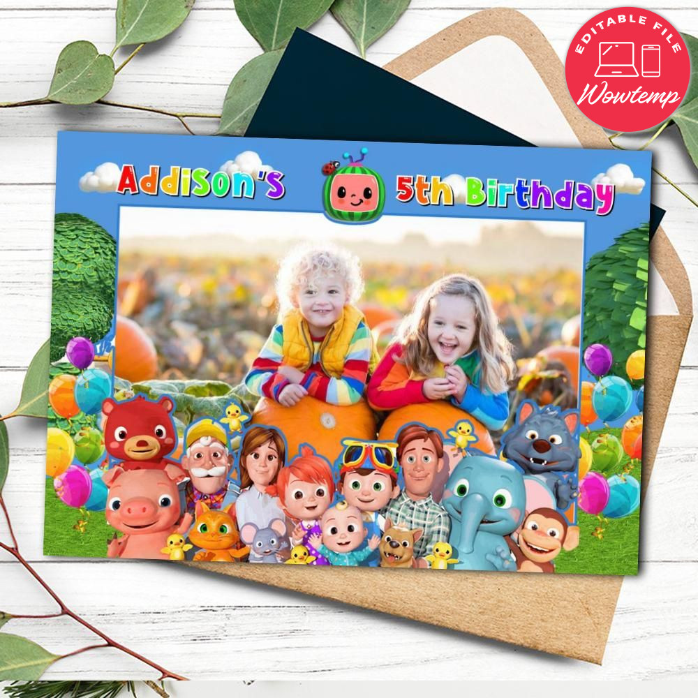 Cocomelon Photo Booth with Picture Digital File Printable DIY | Wowtemp
