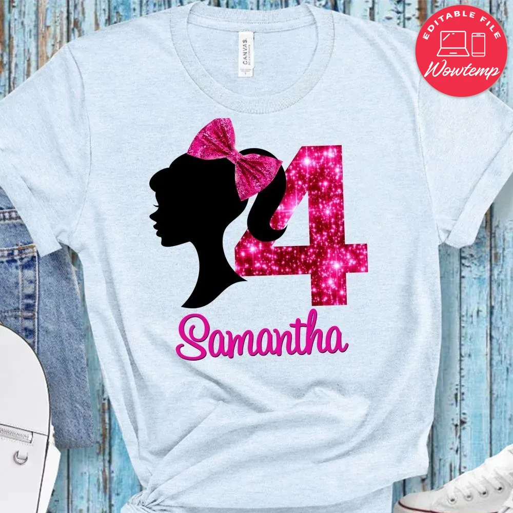 Custom Barbie Birthday Shirt for Girl | Wowtemp