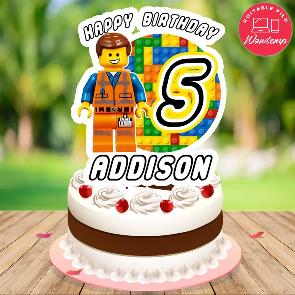 Legoland Lego Movie Birthday Cake Topper Template Printable DIY | Wowtemp
