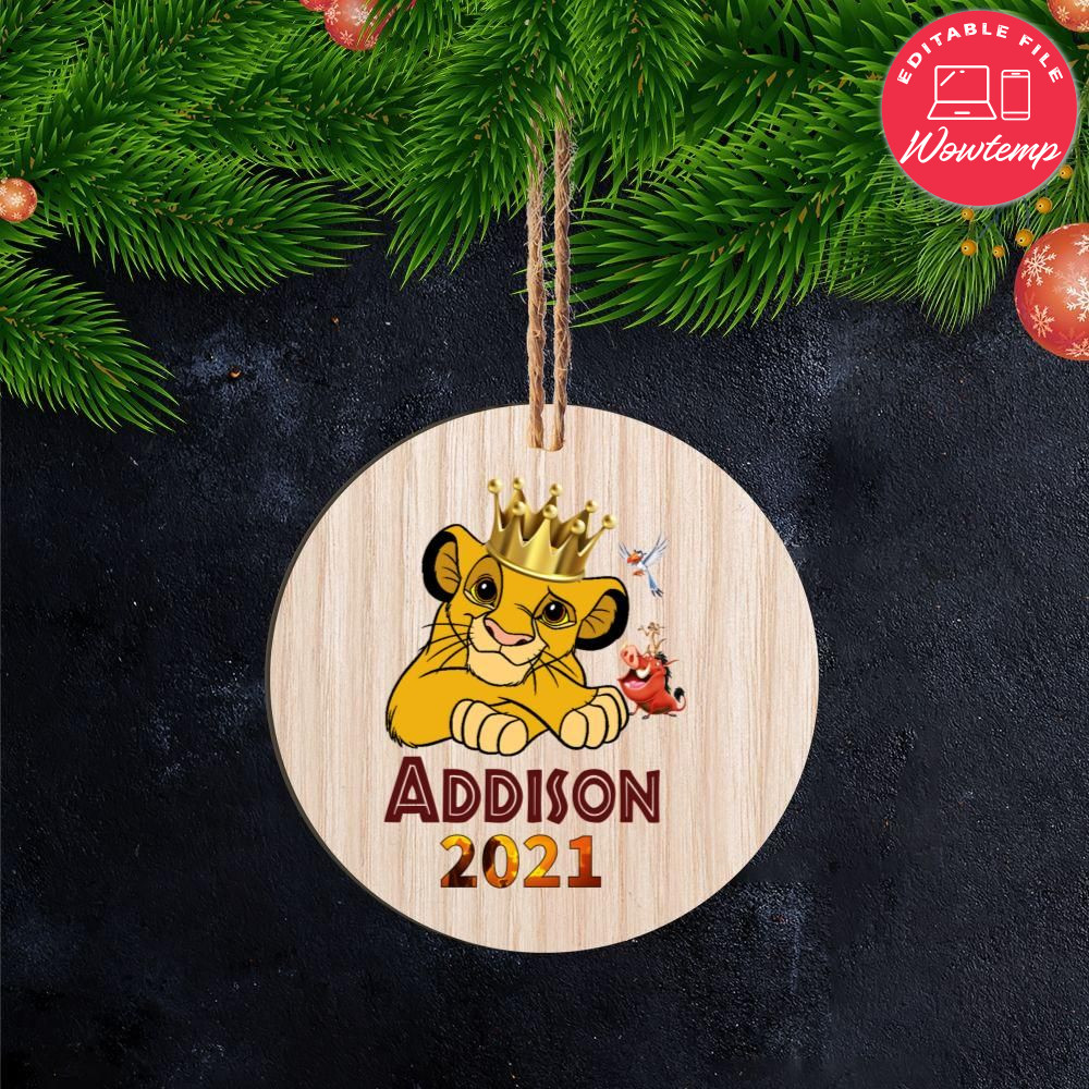 Simba Lion King Christmas Wood Ornament Gift | Wowtemp