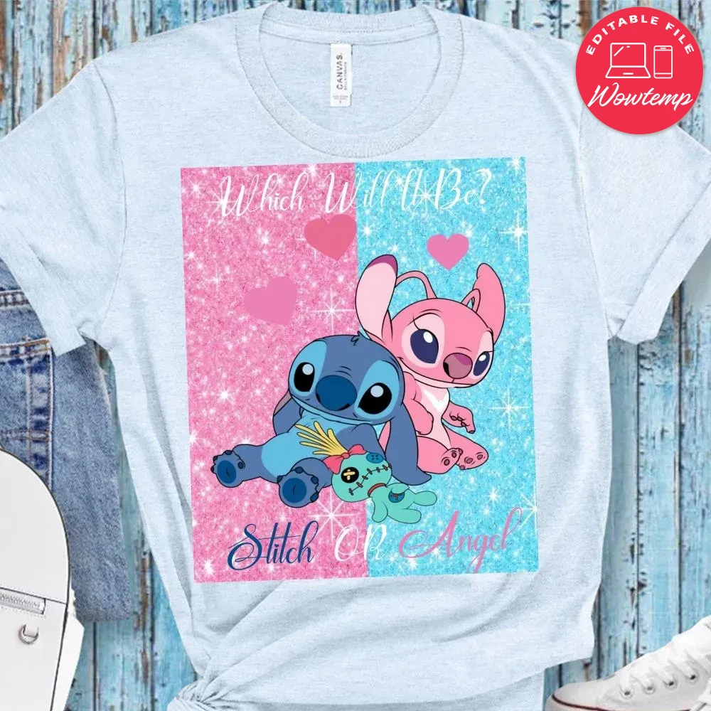 Lilo and Stitch Gender Reveal Party PNG file template | Wowtemp