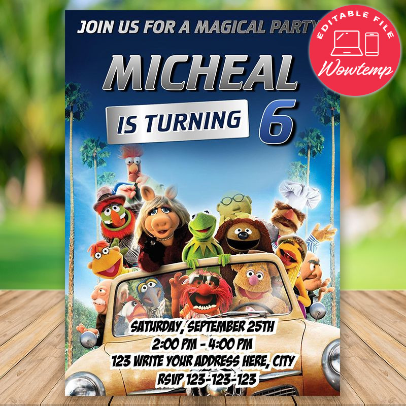 Editable Baby Muppets Party Invitation Digital File | Wowtemp