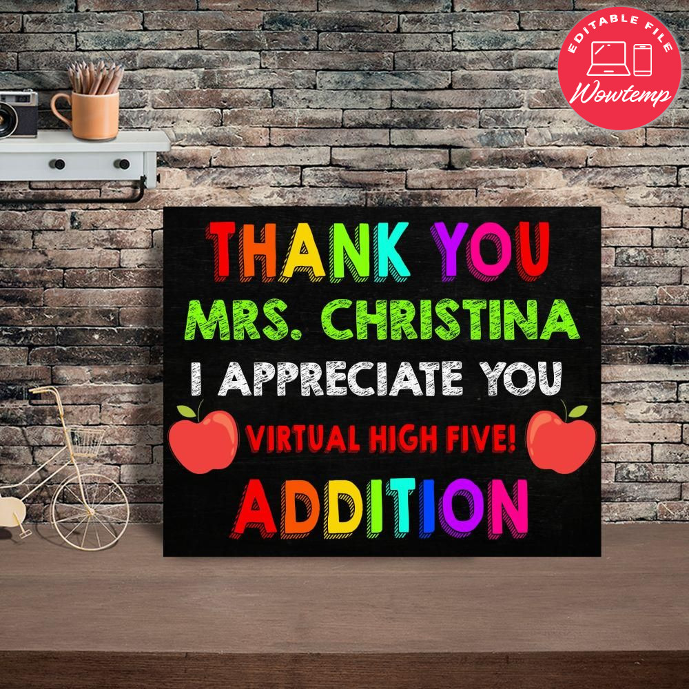 Teacher Appreciation Printable Sign Instant Download | Wowtemp