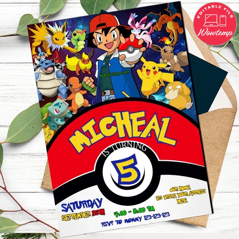 Pokemon Digital Flyer Printable | Wowtemp