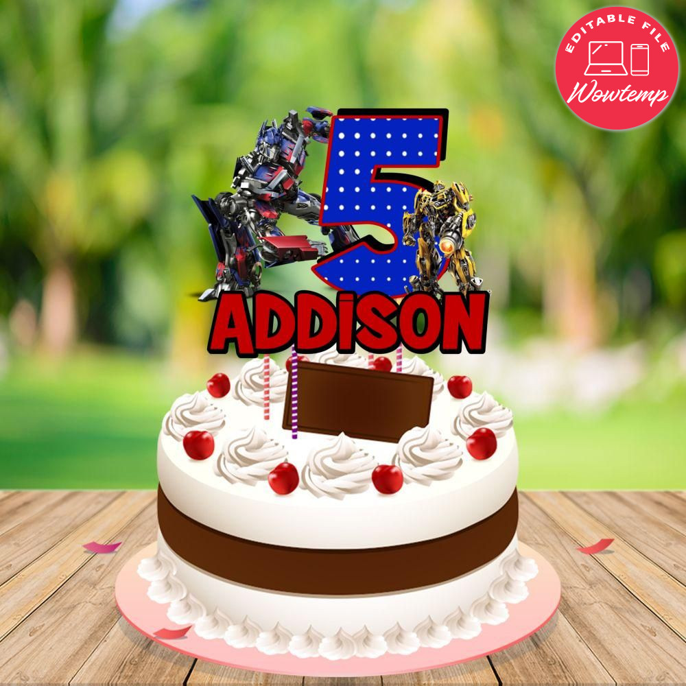 Transformers Birthday Cake Topper Template Printable DIY | Wowtemp