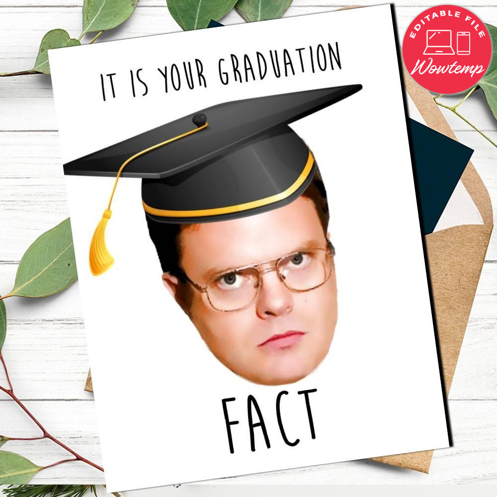 Dwight Schrute The Office Graduation Card to Print at DIY | Wowtemp