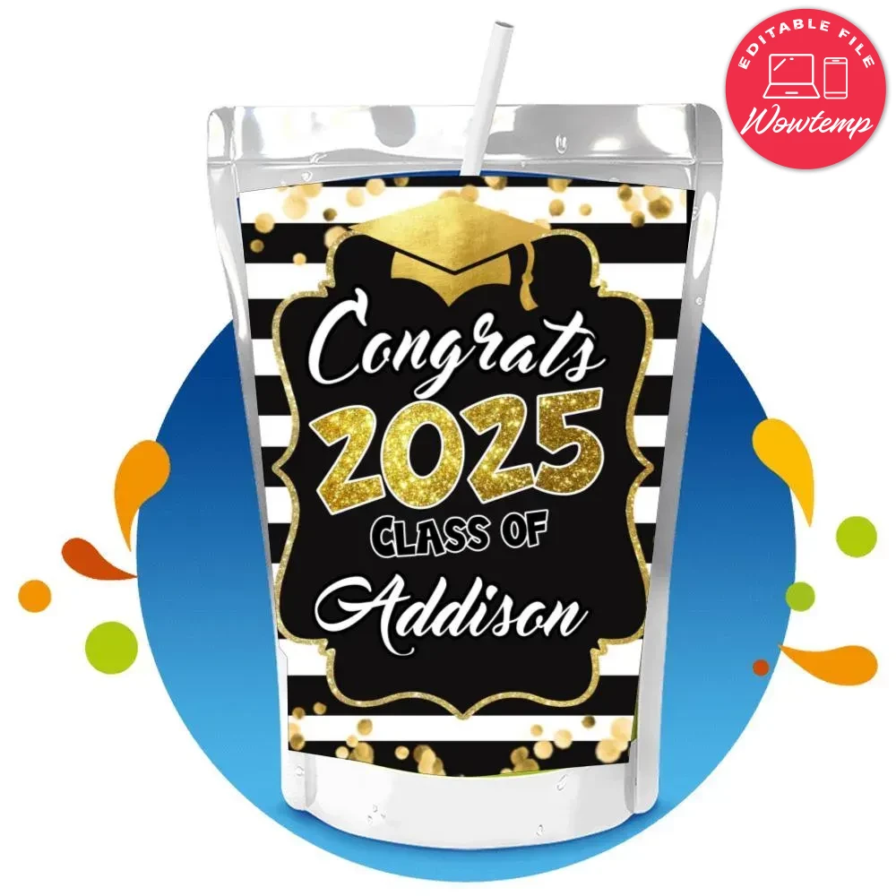 Senior Class of 2025 Capri Sun Labels Digital File | Wowtemp