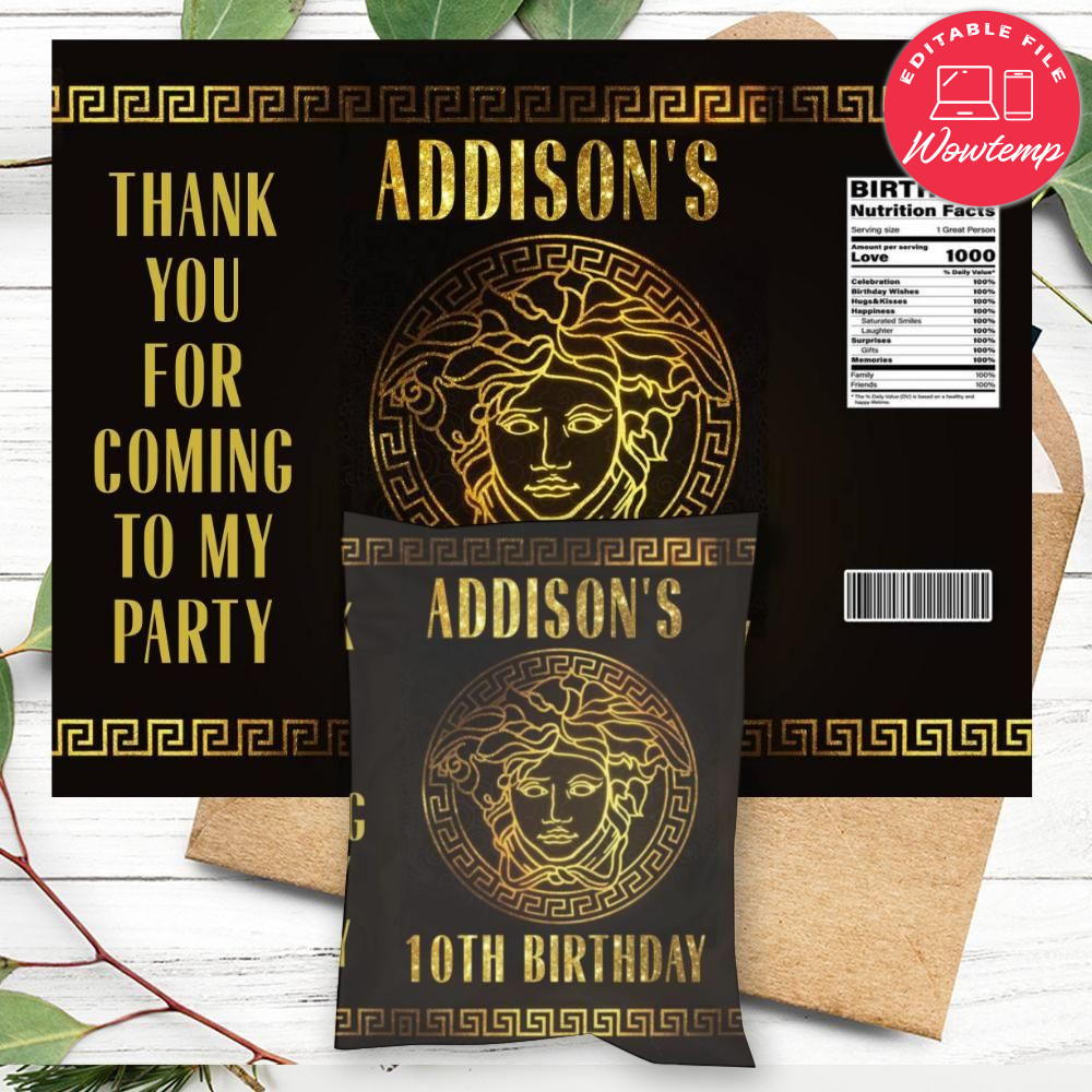 Versace Chip Bag Digital File Printable DIY | Wowtemp