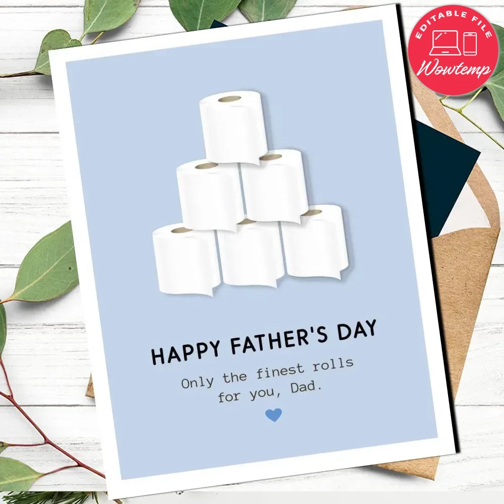 Funny Social Distancing Father's Day Card to Print DIY | Wowtemp