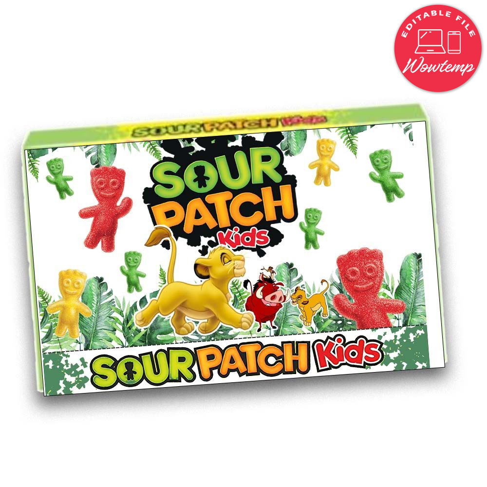 Lion King sour patch boxes Labels Digital File Printable Instant | Wowtemp