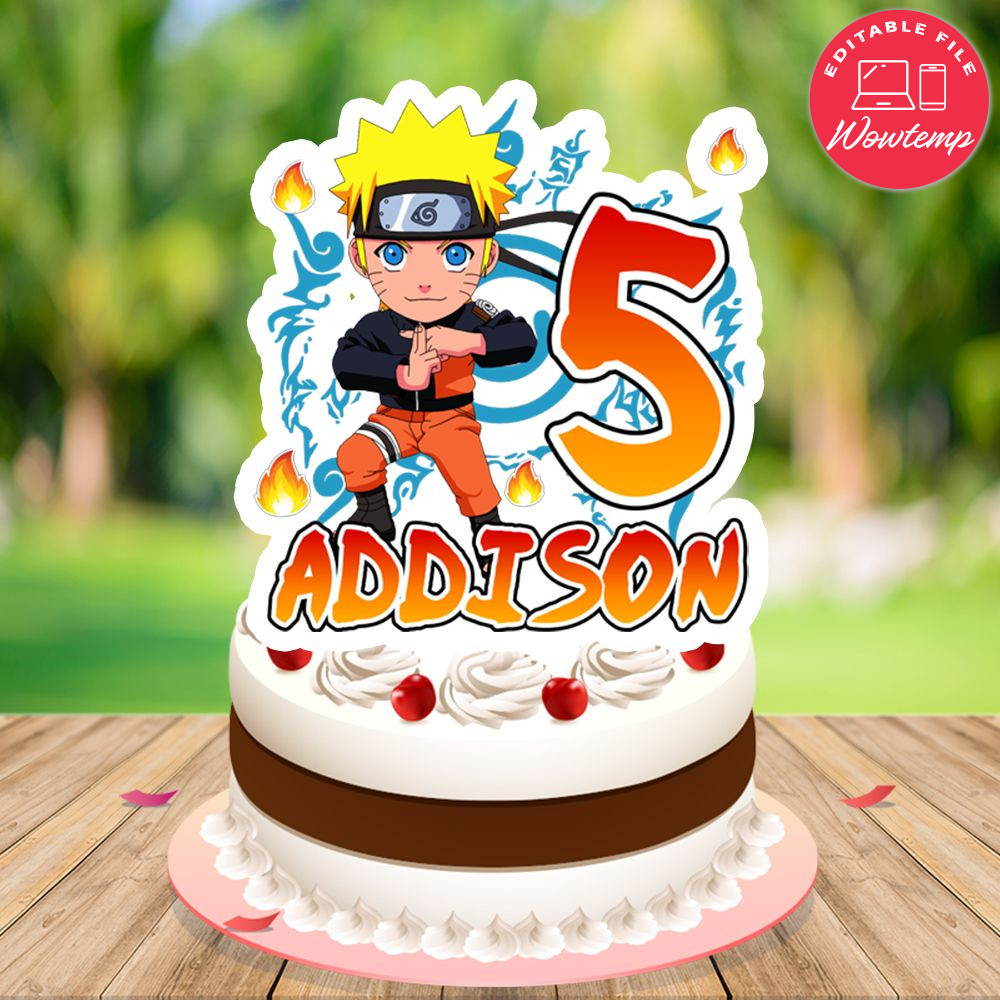 Naruto Birthday Cake Topper Template Printable DIY | Wowtemp