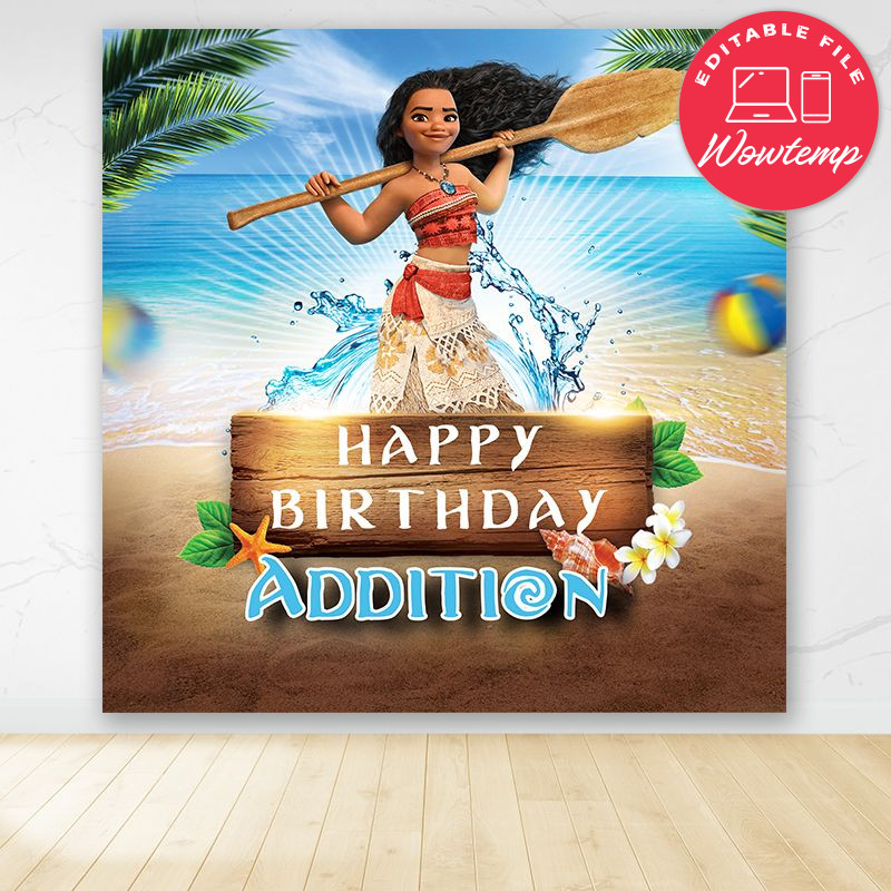 Printable Moana Backdrop Digital File Instant Download | Wowtemp