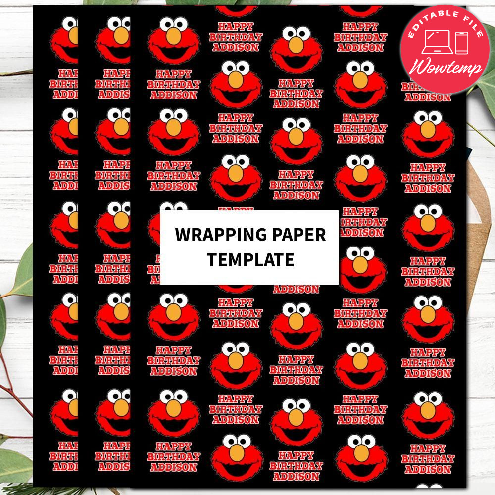 Elmo Wrapping Paper Template to Print at Home DIY | Wowtemp