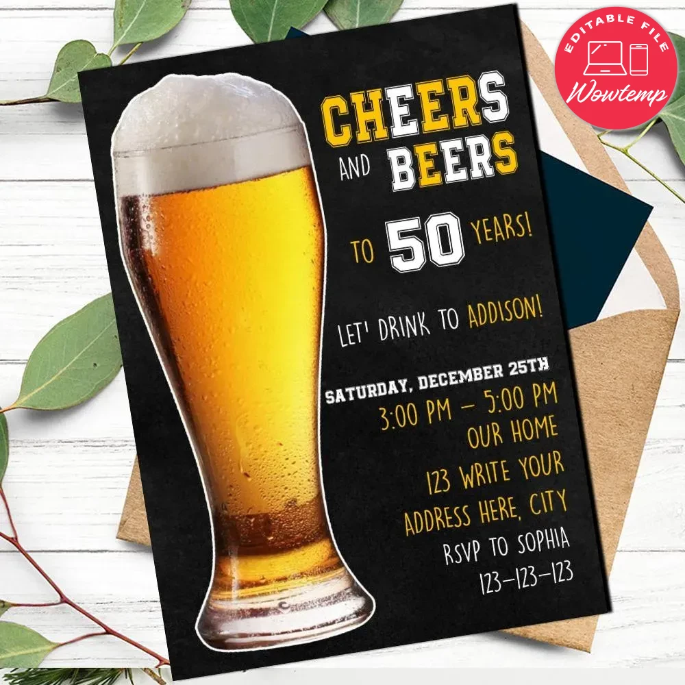 Beer Invitation Template to Print at Home | Wowtemp