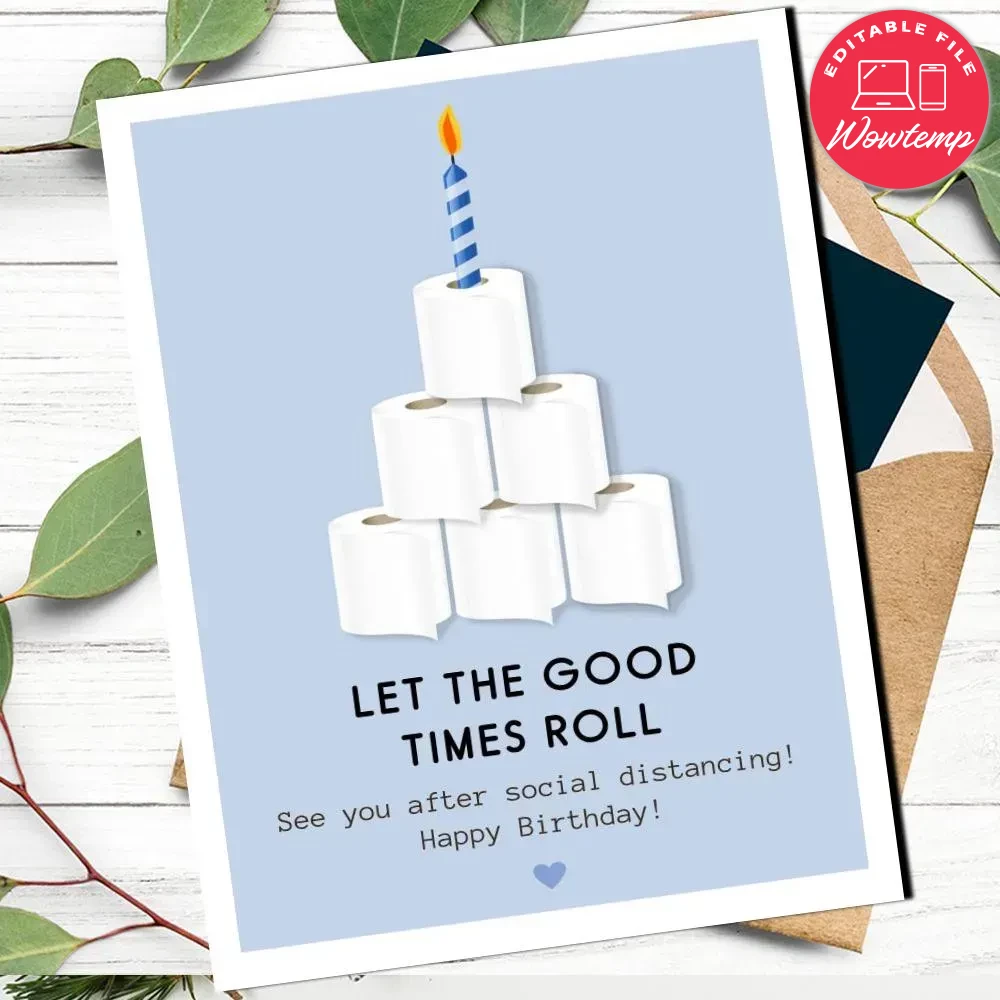 Let The Good Times Roll Happy Birthday Card to Print DIY | Wowtemp