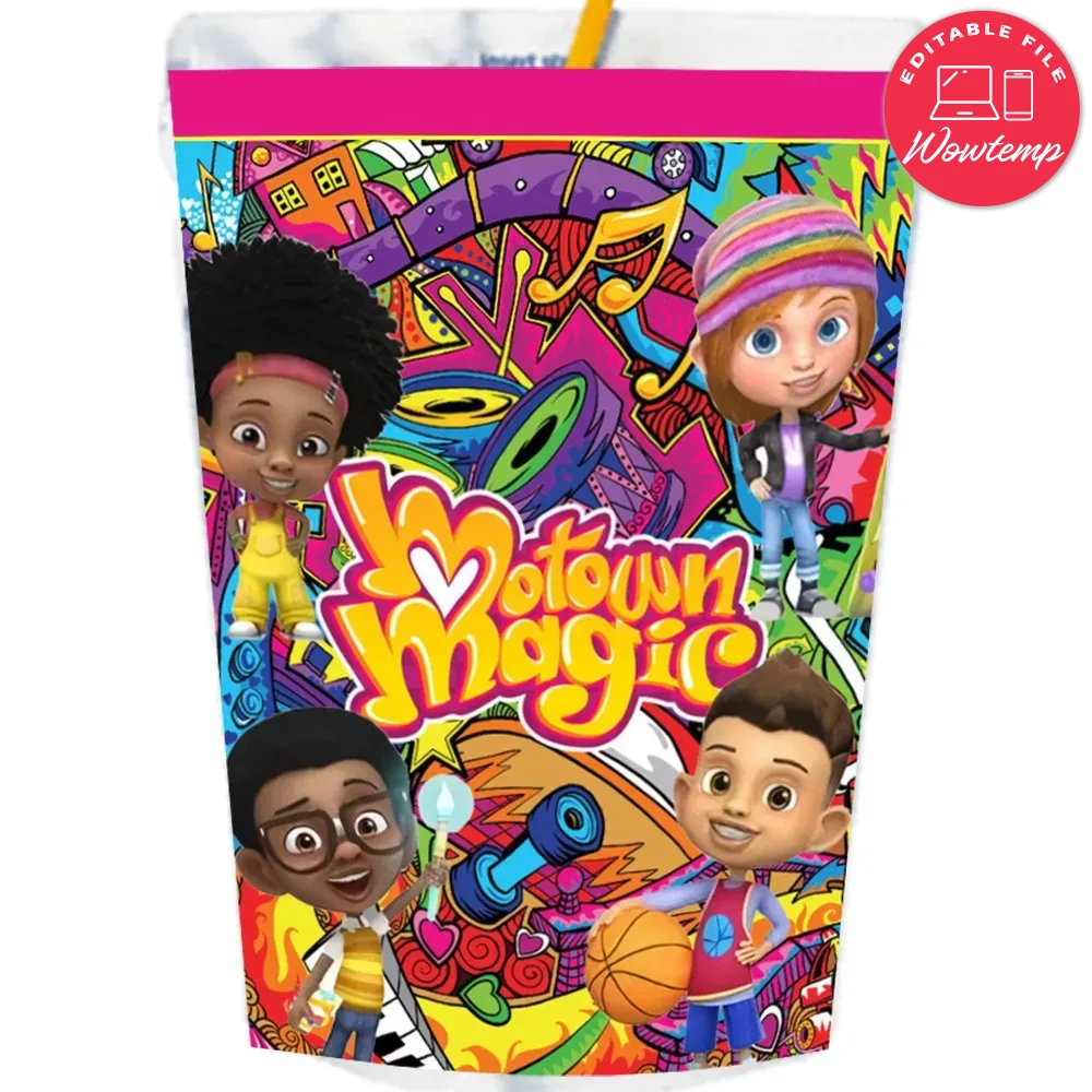 Magic Motown Capri Sun Labels Digital File Printable | Wowtemp