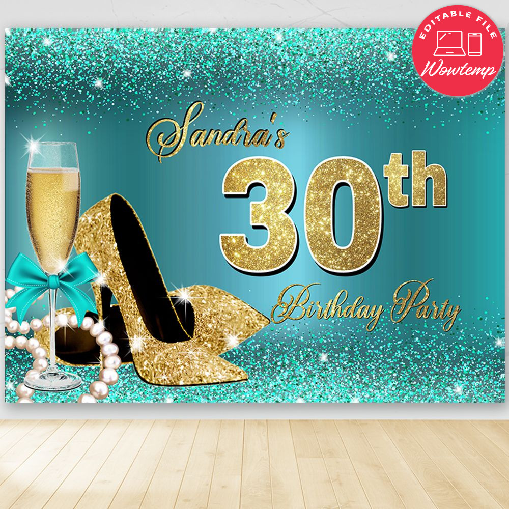 Stepping into 30th Birthday Backdrop Digital File Template DIY | Wowtemp