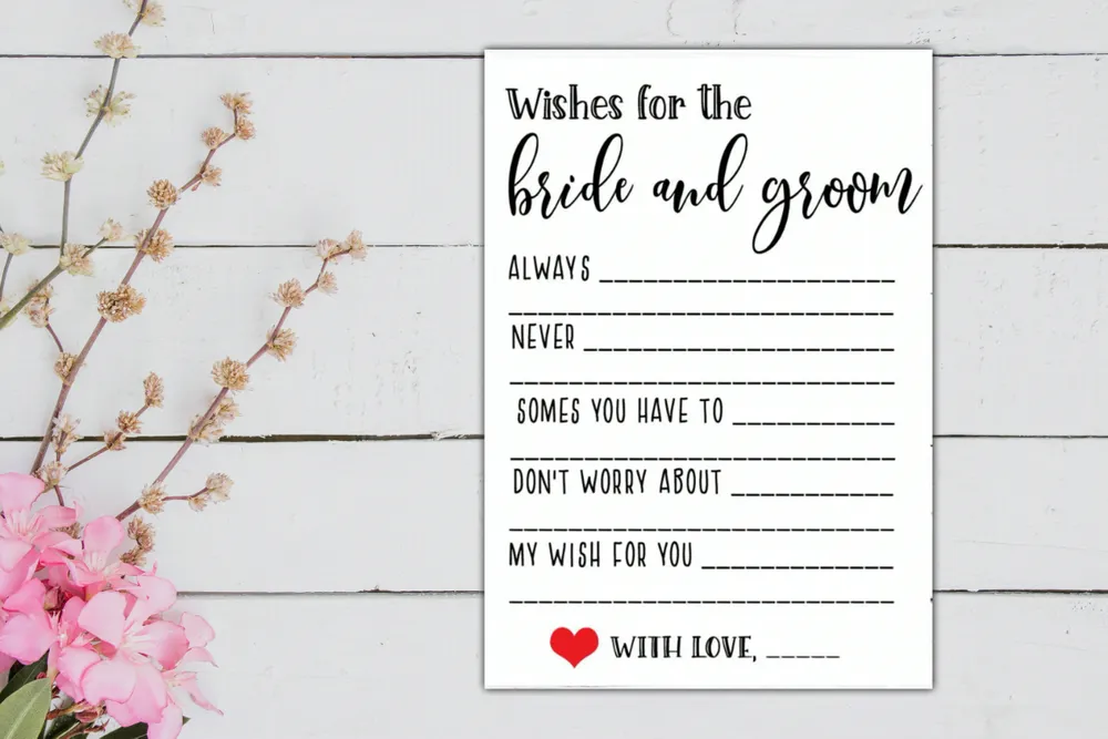 Personalized Wishes For The Bride And Groom Templates DIY | Wowtemp