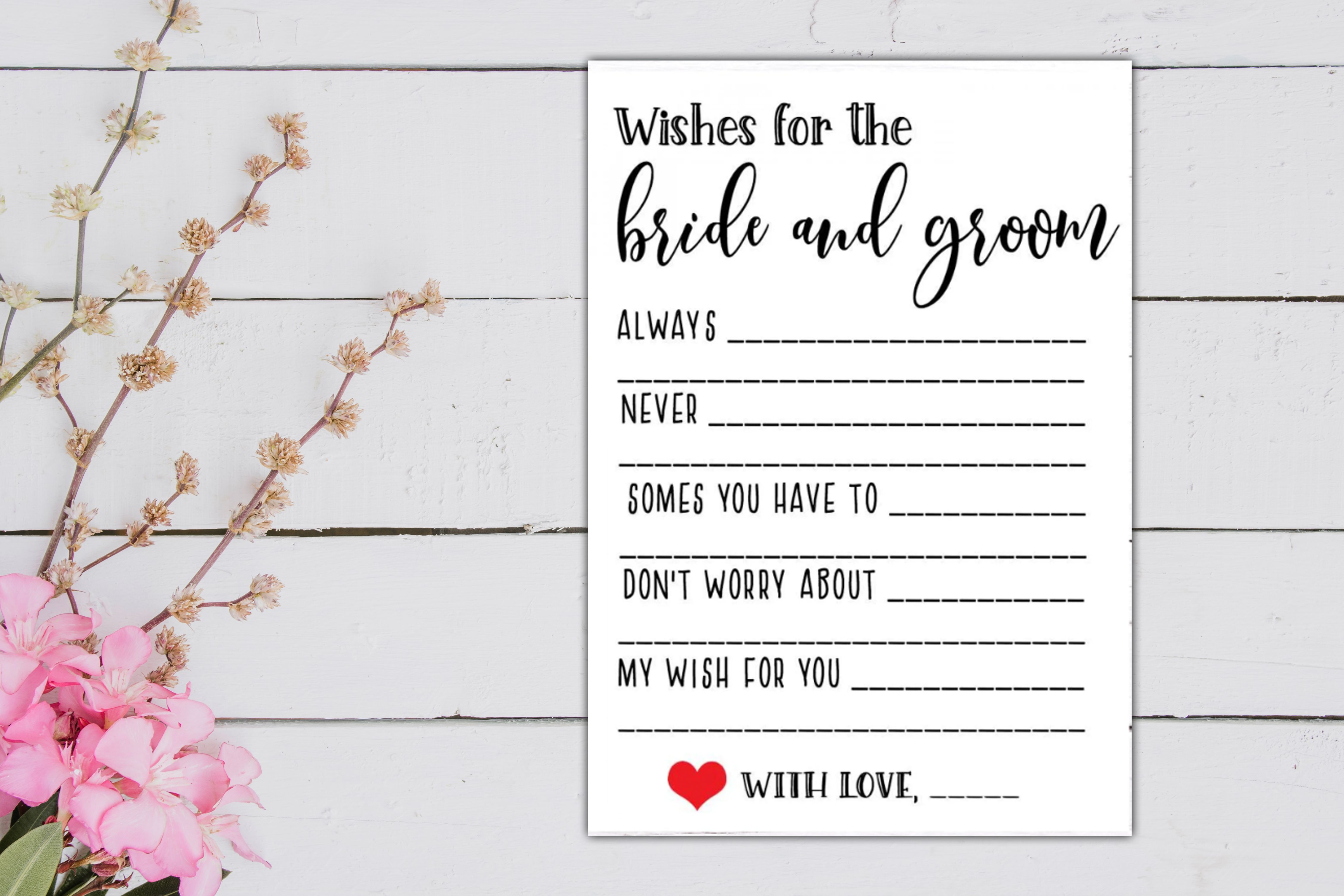 Personalized Wishes For The Bride And Groom Templates DIY | Wowtemp