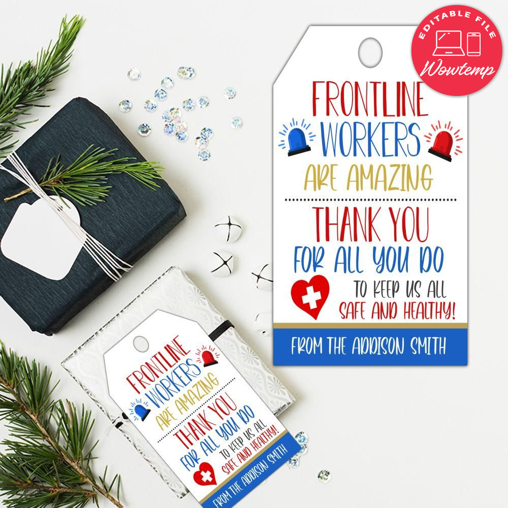 Frontline Workers Appreciation Gift Tag Printable DIY | Wowtemp