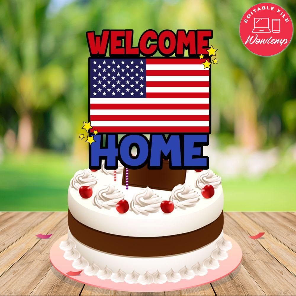 Welcome Home Cake Topper Template Printable DIY | Wowtemp