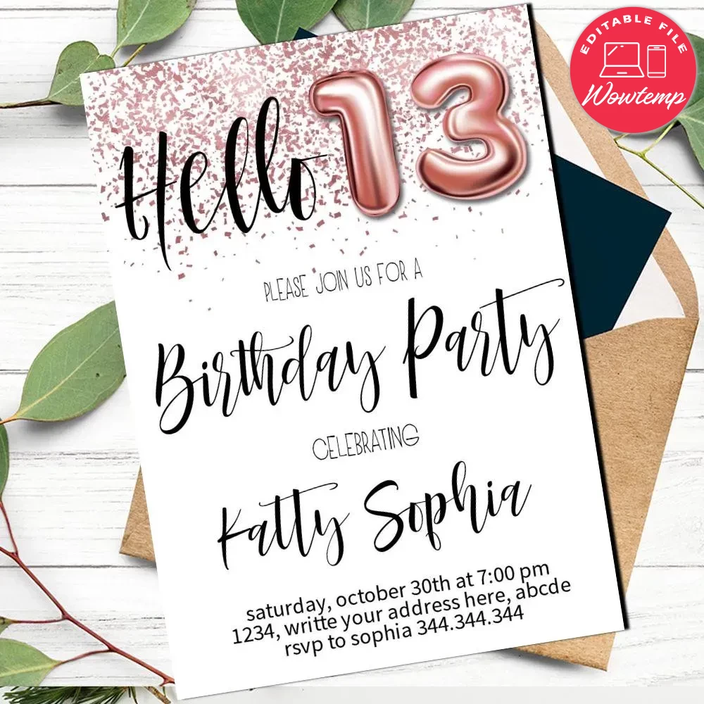Official Teenager Invitation Template Instant Download | Wowtemp