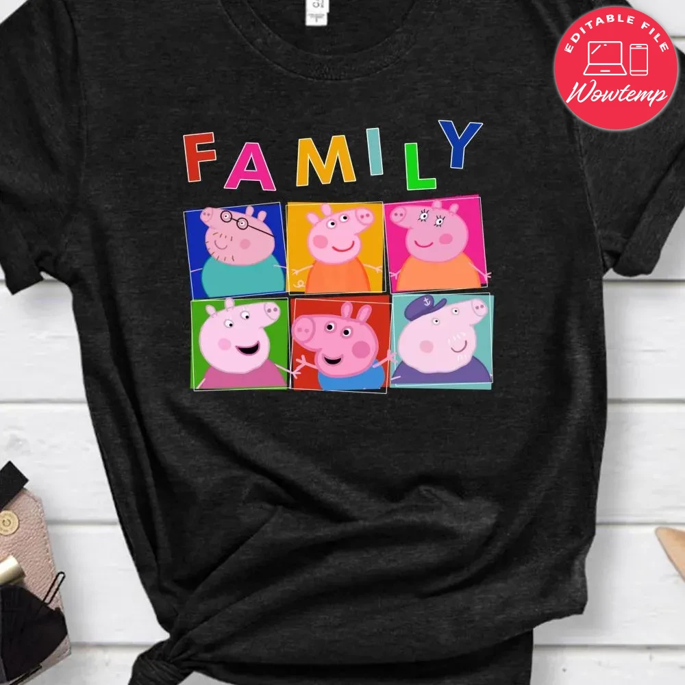 Peppa Pig Family Box Up PNG file template | Wowtemp