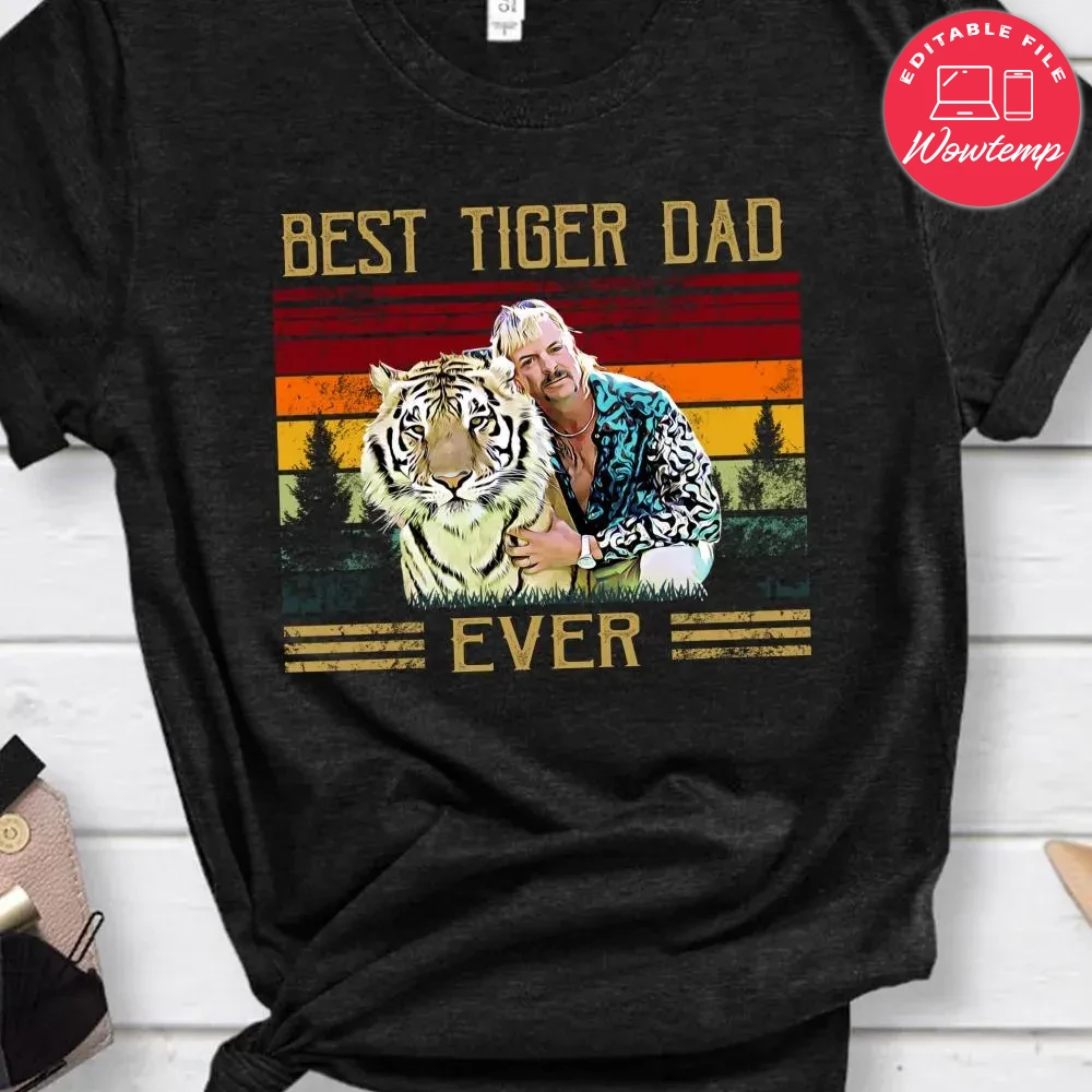 Best Tiger Dad Ever Retro Vintage Shirt | Wowtemp