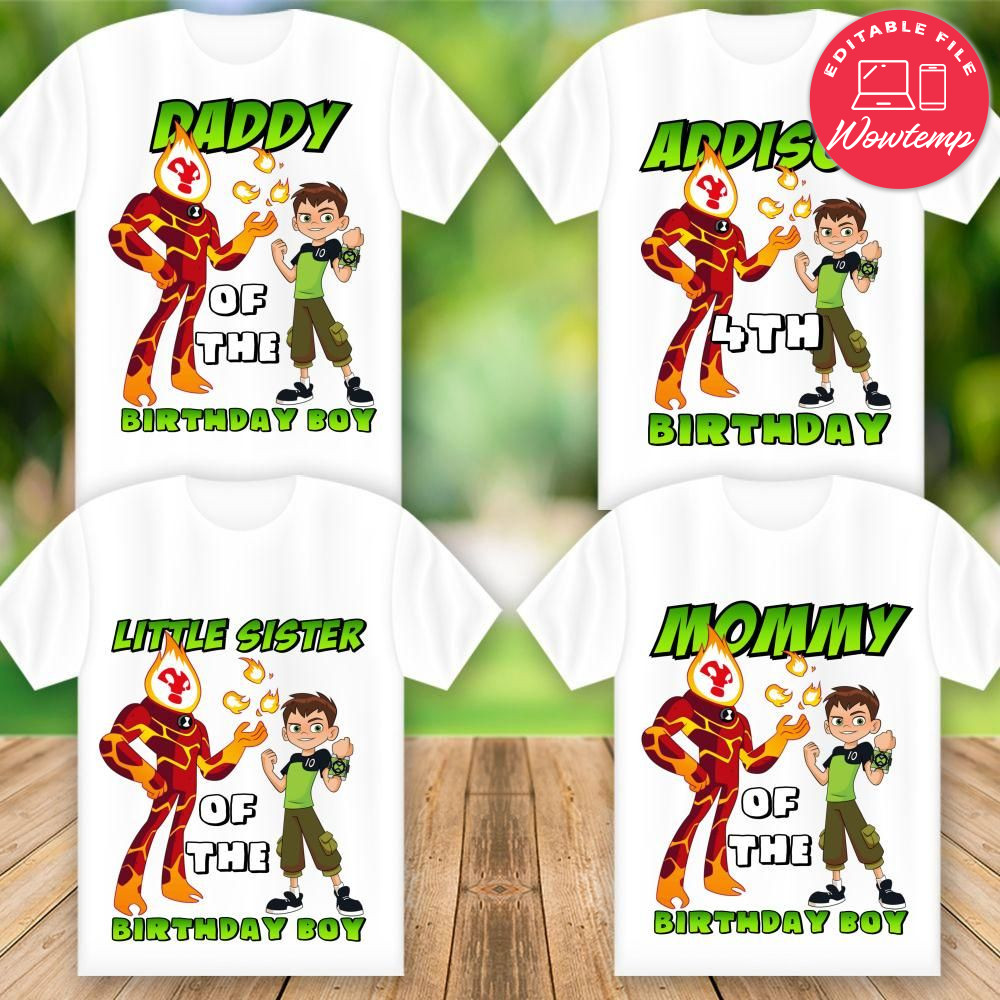 Printable Ben 10 T Shirt Family Template Instant Download | Wowtemp