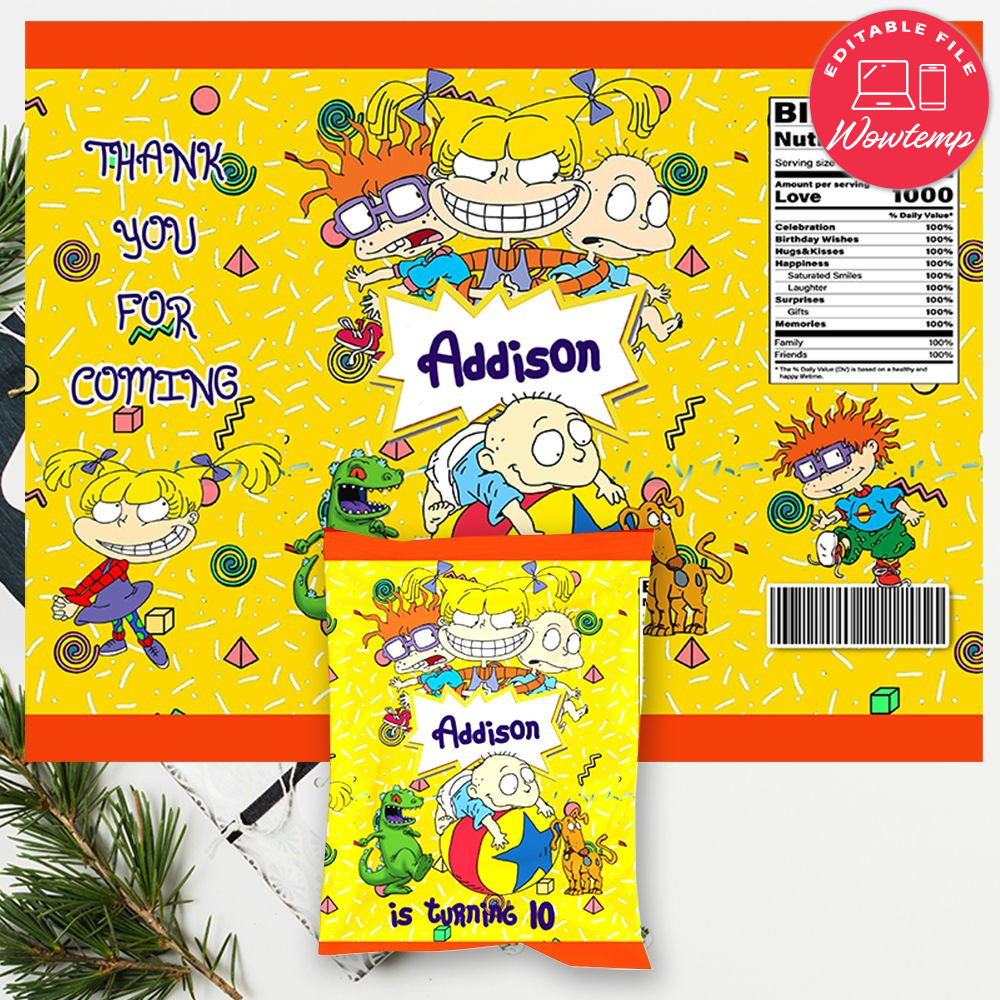 Rugrats Chip Bag Digital File Customizable Template DIY | Wowtemp