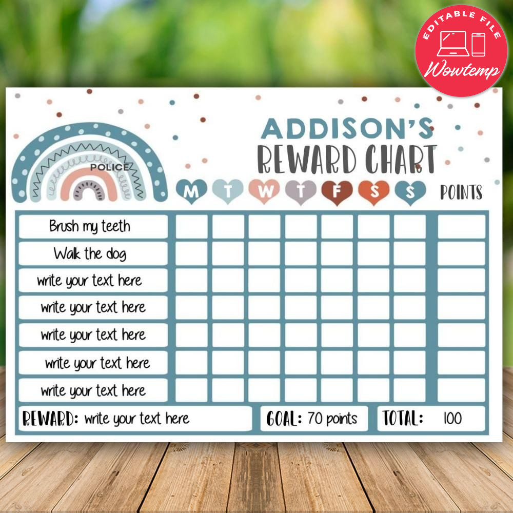 Printable Rainbow Routine Chart Instant Download | Wowtemp