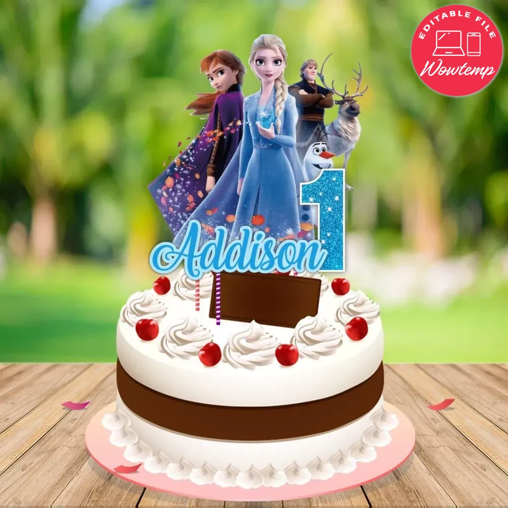 Printable Frozen 2 Birthday Cake Topper Template DIY | Wowtemp