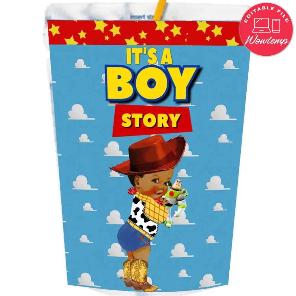 It's a Boy Toy Story Capri Sun Labels Digital File Printable | Wowtemp