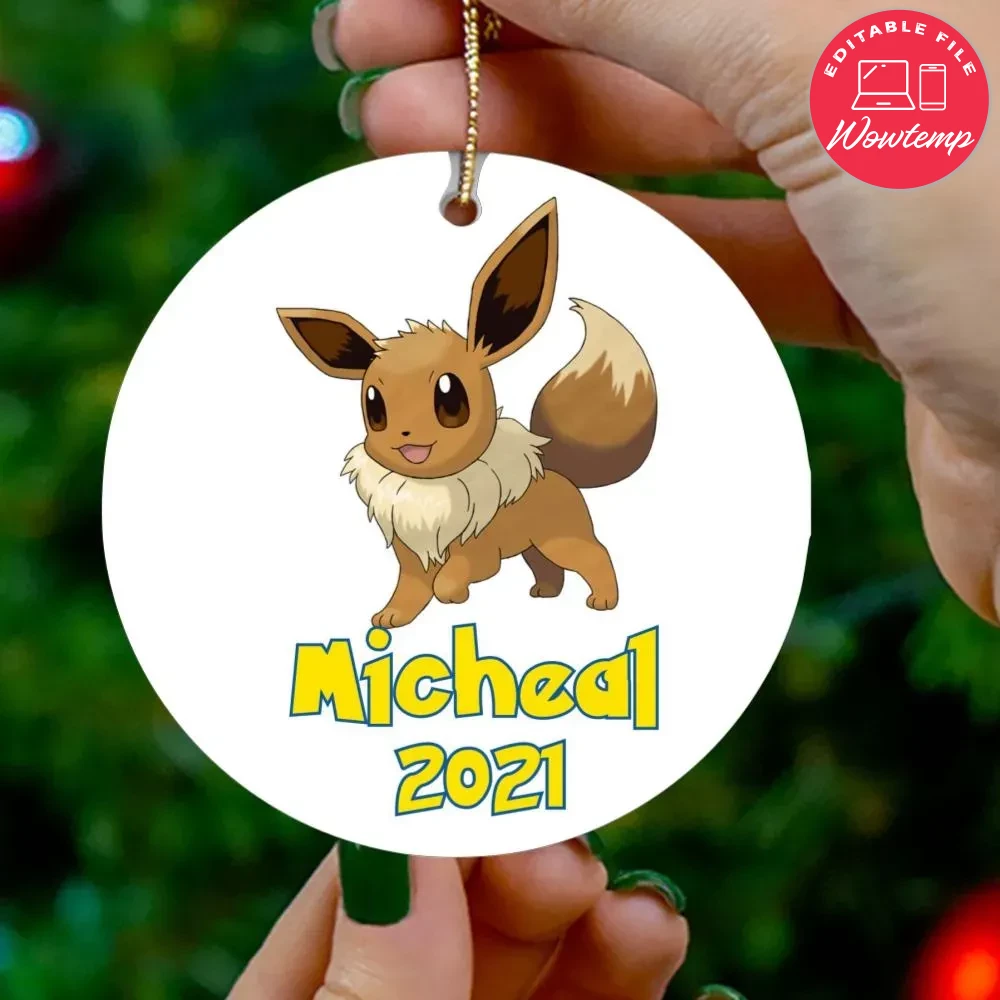 Eevee Pokemon Christmas Acrylic Ornament Gift | Wowtemp