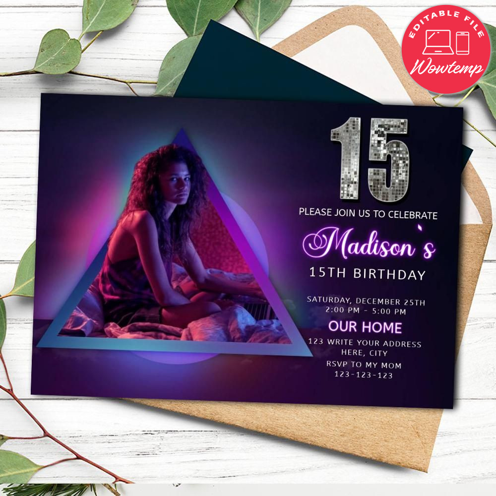 Euphoria Invitation Customizable Template DIY | Wowtemp