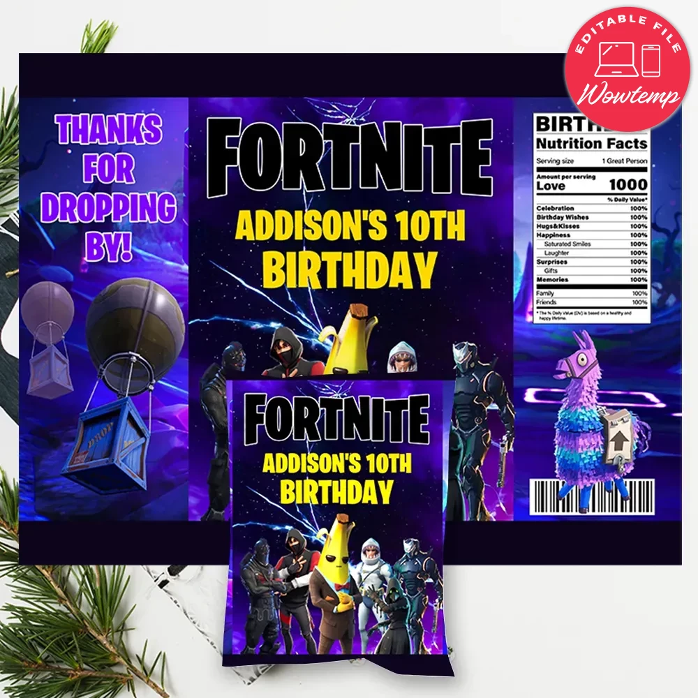 Gamer Peely Chip Bag Digital File Printable DIY | Wowtemp