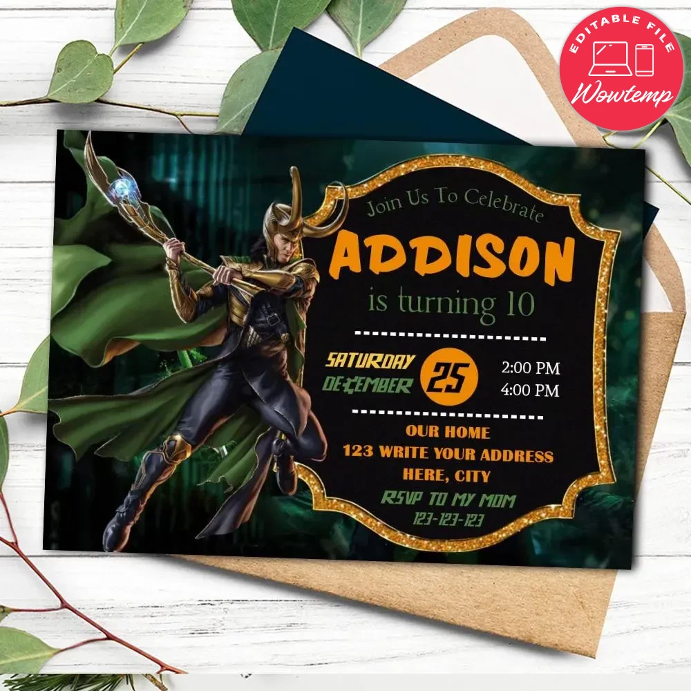 Loki Invitation Template to Print at Home | Wowtemp
