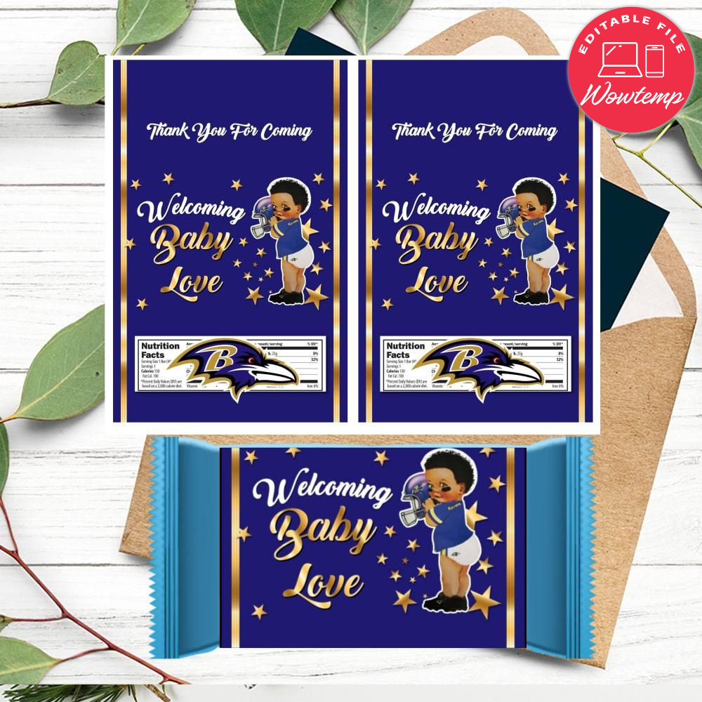 Baltimore Ravens Candy Bar Wrapper Label Digital File | Wowtemp