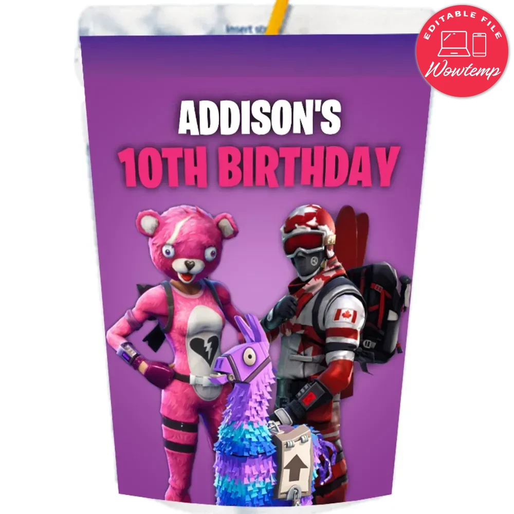 Gamer Capri Sun Labels Digital File Printable | Wowtemp
