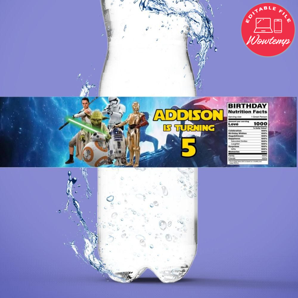Star Wars Water Bottle Label Template DIY | Wowtemp