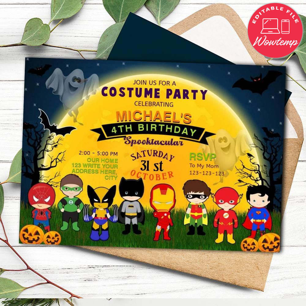 Cosplay Invitation Customizable template Instant Downloa | Wowtemp